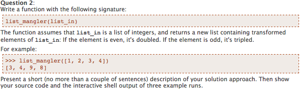 Solved Question 2: Write a function with the following | Chegg.com