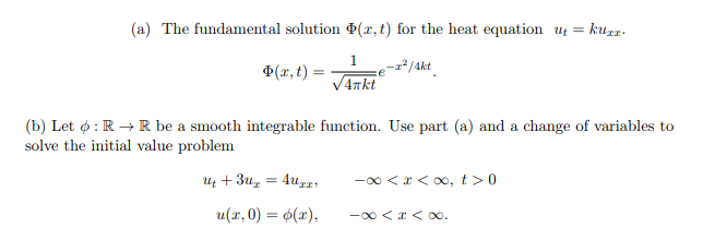 Solved (a) The fundamental solution D(x, t) for the heat | Chegg.com
