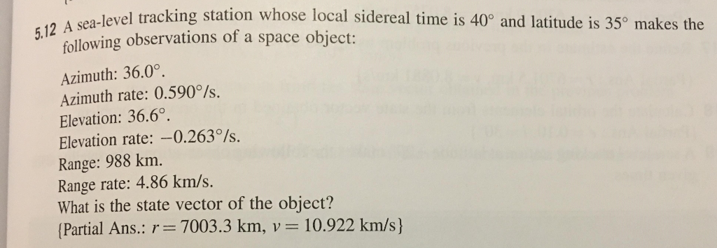 Solved A sea-level tracking station whose local sidereal | Chegg.com