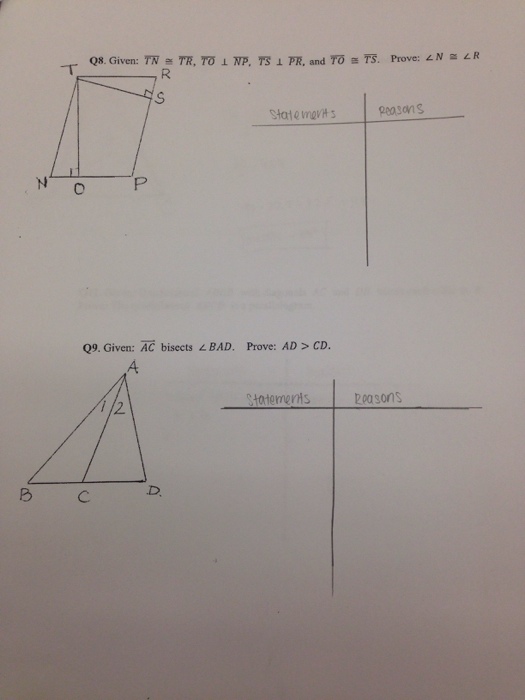 Solved Given: TN- = TR-, TO- NP-, TS- PR-, and TO- = TS-. | Chegg.com