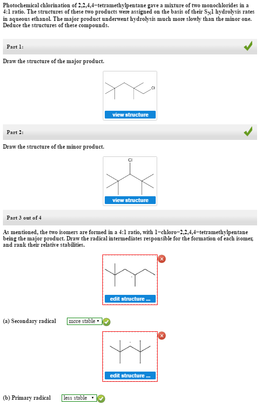 Solved Photochemical chlorination of 2.2, 4, | Chegg.com