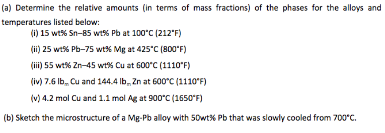 Solved Determine the relative amounts (in terms of mass | Chegg.com
