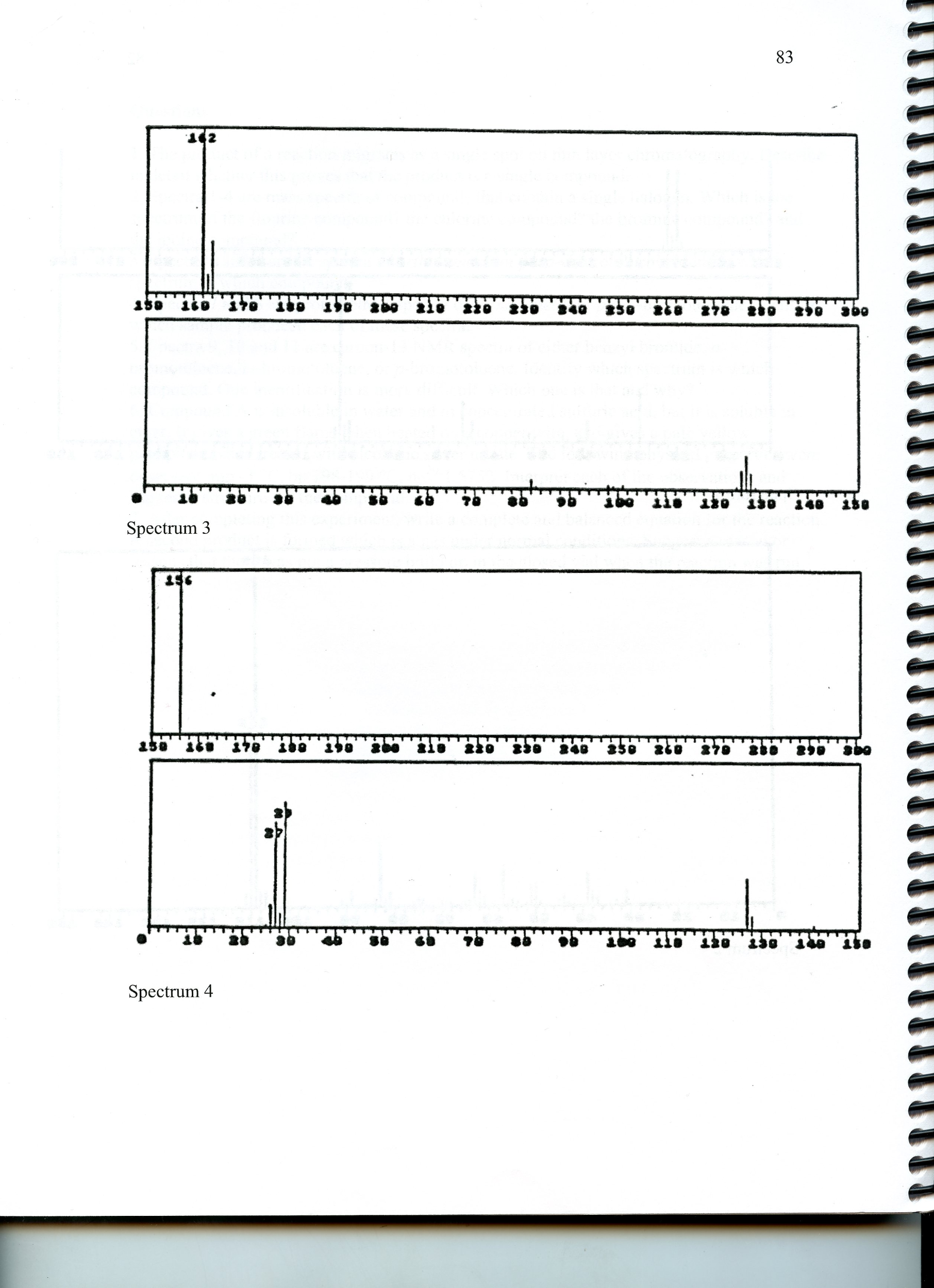 Solved Spectra 1-4 are mass spectra of compounds that | Chegg.com