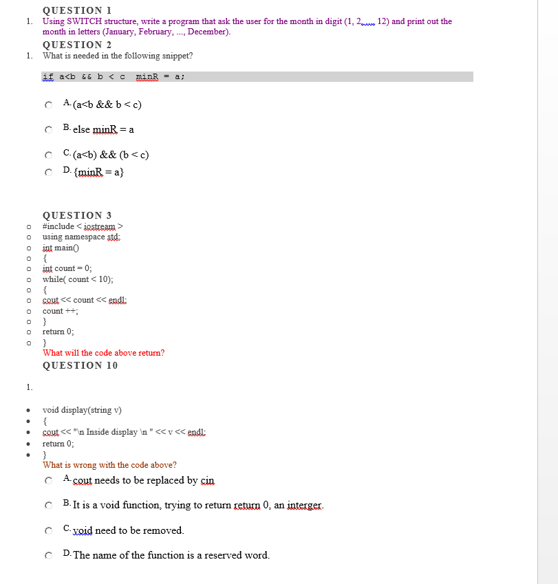 Solved Using Switch Structure Write A Program That Ask The Chegg