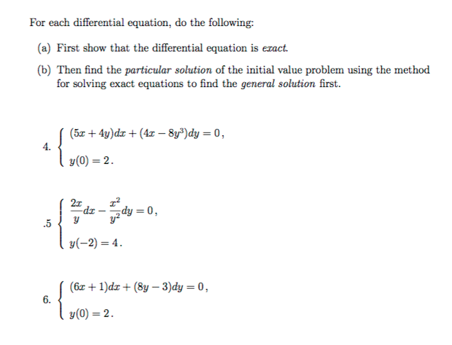 Solved For each differential equation, do the following: (a) | Chegg.com