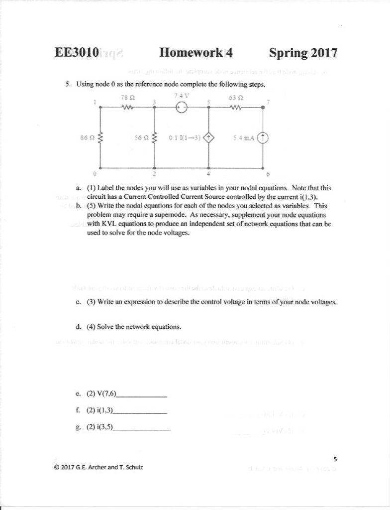 Solved Using Node 0 As The Reference Node Complete The