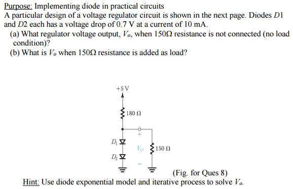 Solved Implementing diode in practical circuits A | Chegg.com