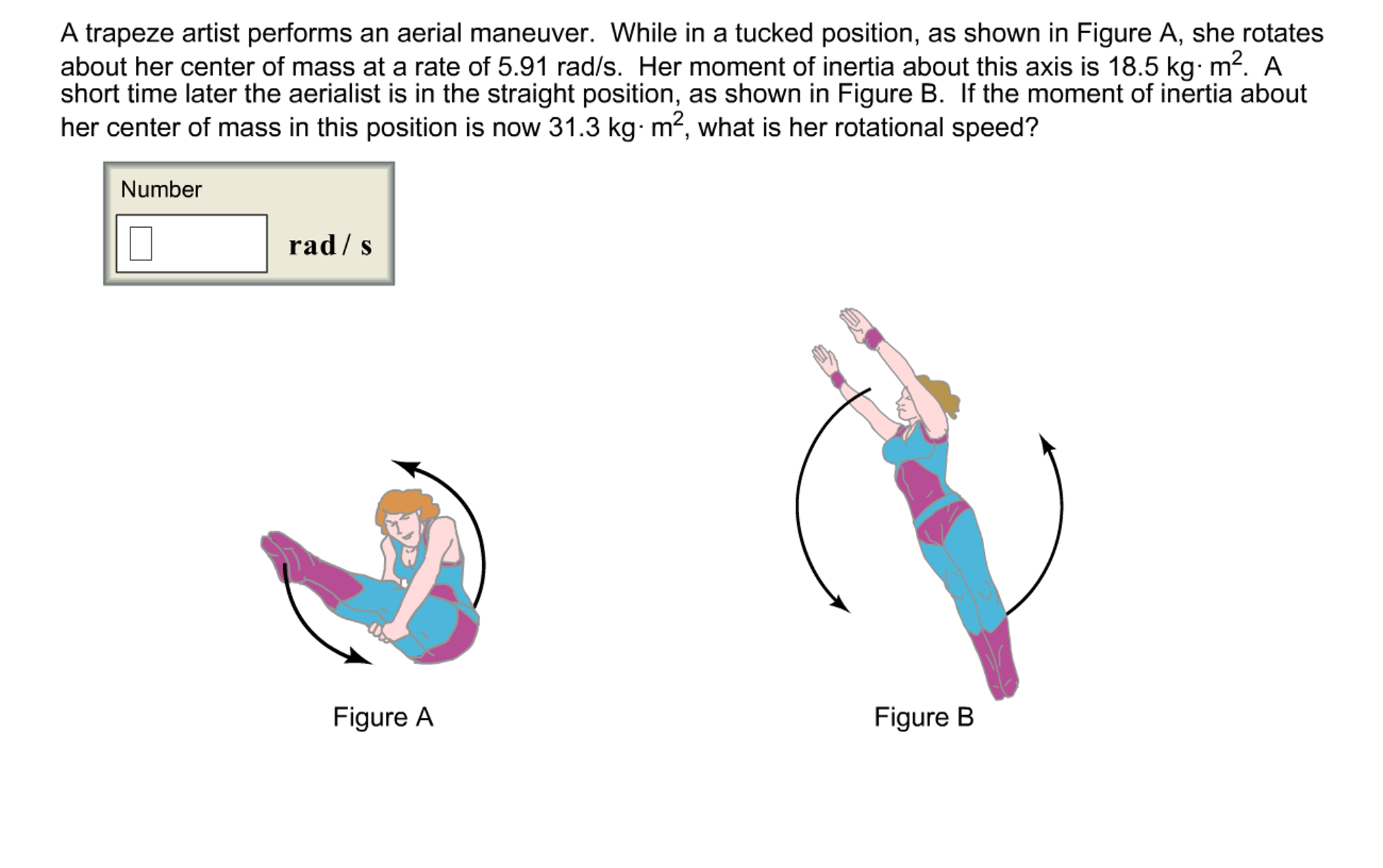 Solved A trapeze artist performs an aerial maneuver. While | Chegg.com