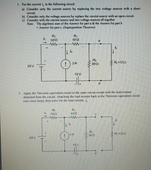 Solved 1. For the current i, in the following circuit a) | Chegg.com
