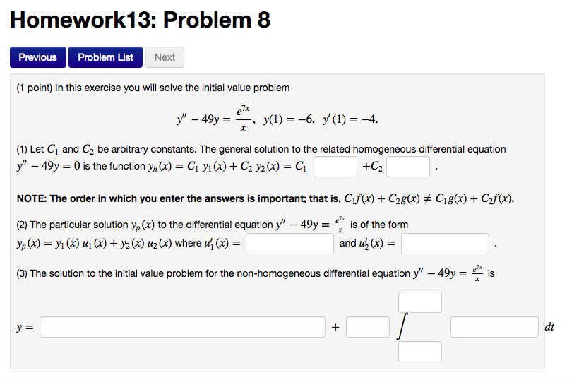 Solved Homework13: Problem 8 Previous Problem List Next (1 | Chegg.com
