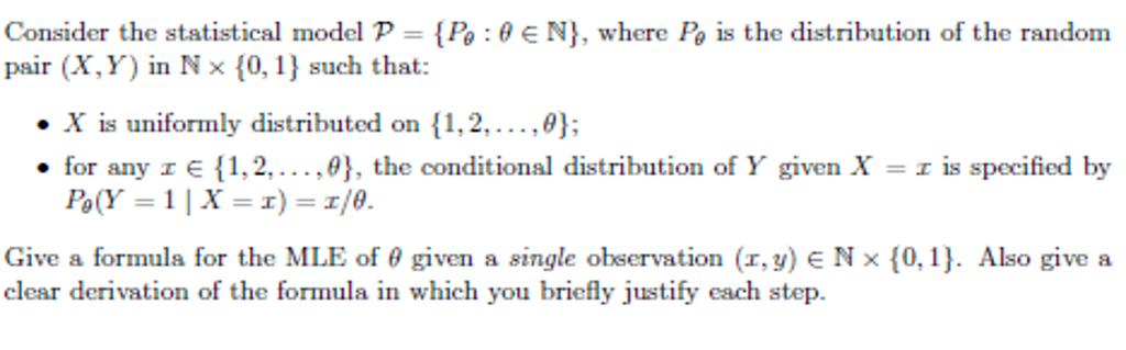 Consider the statistical model P = {P_theta: theta | Chegg.com