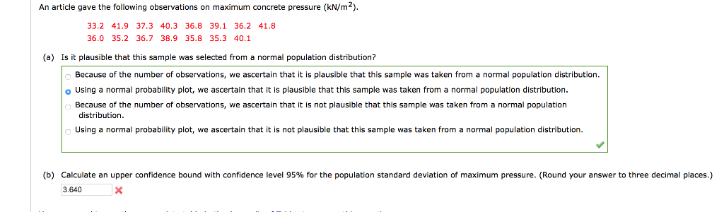 Solved An article gave the following observations on maximum | Chegg.com