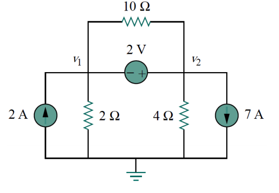 Solved Determine the values of the node voltages V1 and V2 | Chegg.com