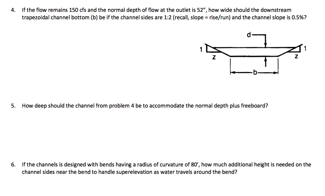 If the flow remains 150 cfs and the normal depth of | Chegg.com