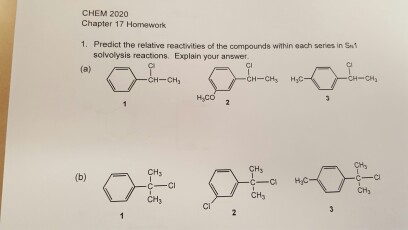 Solved Predict the relative reactivity of the compounds | Chegg.com