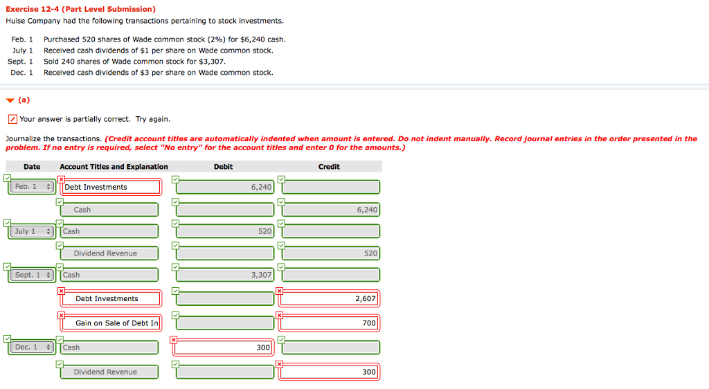 Solved Exercise 12-4 (Part Level Submission) Hulse Company | Chegg.com