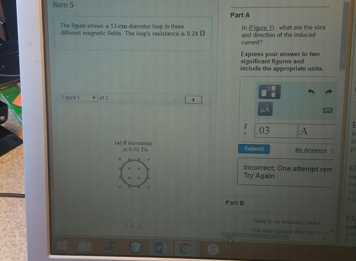 Solved Item 5 The figure shows a 13 cm-diameter loop in | Chegg.com