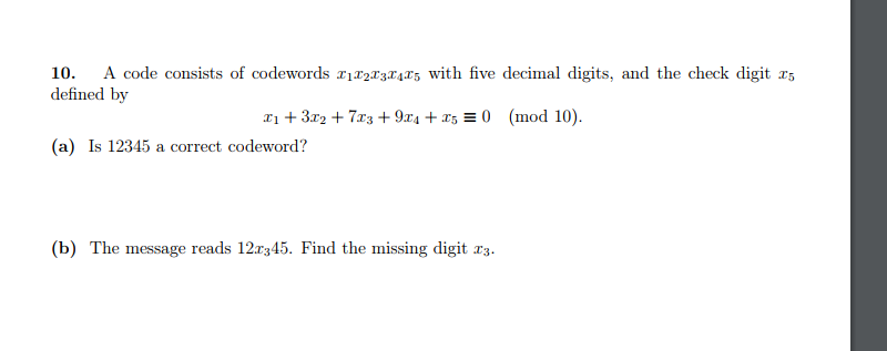 Solved 10 A Code Consists Of Codewords 12rars With Five 
