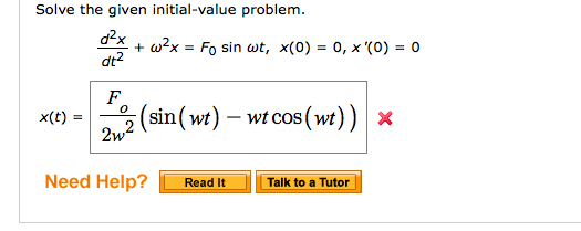 Solved Solve the given initial-value problem. d^2 x/dt^2 + | Chegg.com
