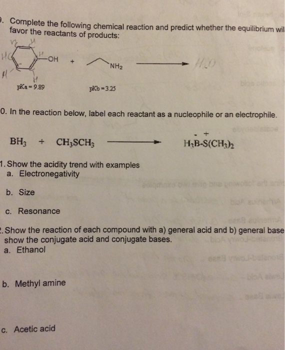 Solved Complete the following chemical reaction and predict | Chegg.com