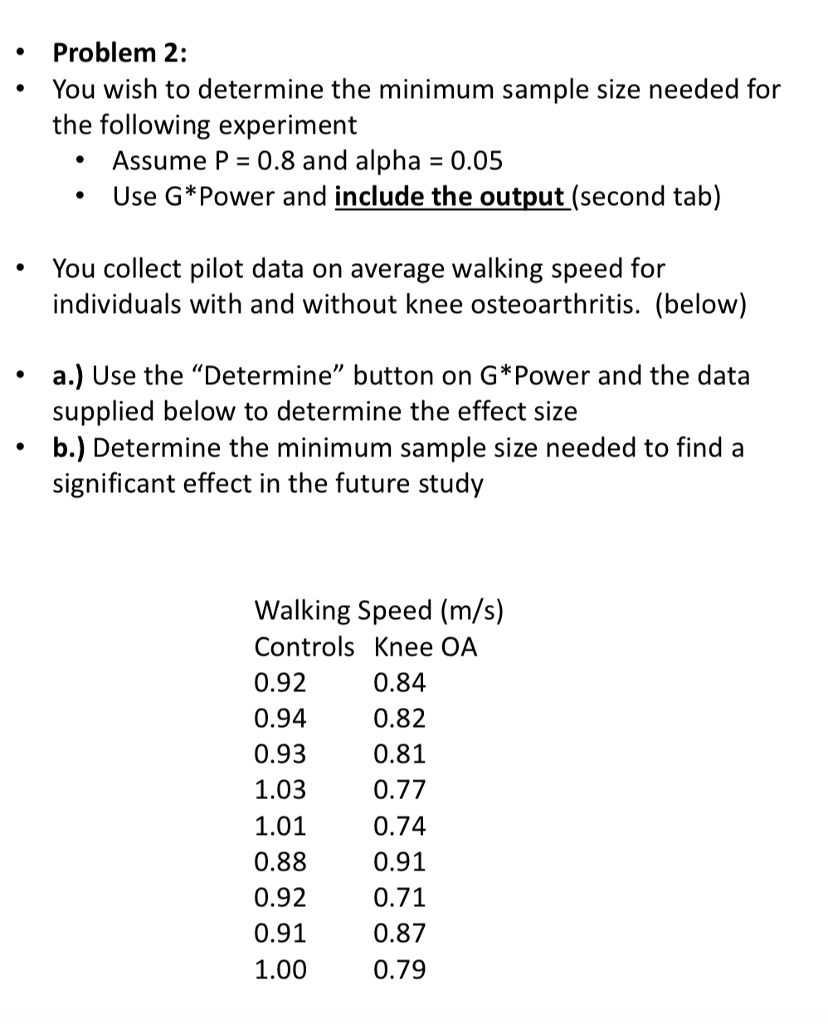 Solved Problem 2: You wish to determine the minimum sample | Chegg.com