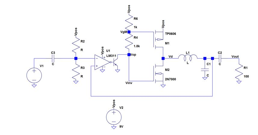 Design a self-oscillating class-D amplifier, as in | Chegg.com