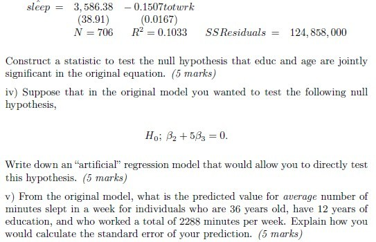 The following multiple regression model has been used | Chegg.com