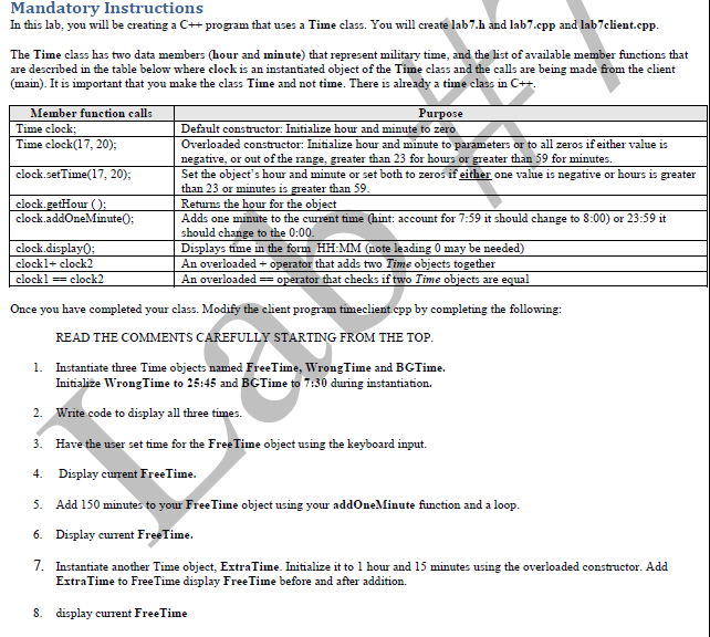 Solved Mandatory Instructions In this lab, you will be | Chegg.com