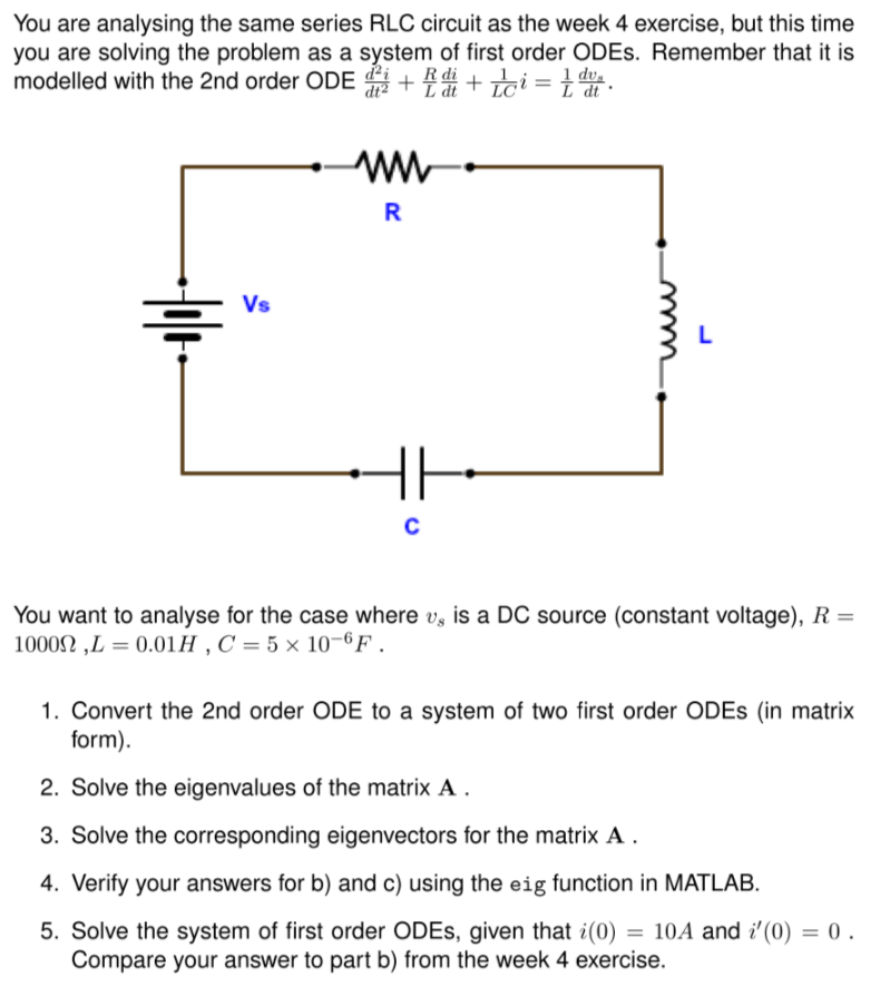 Solved You are analysing the same series RLC circuit as the | Chegg.com