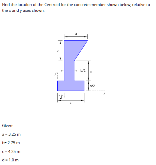 Solved Find the location of the Centroid for the concrete | Chegg.com