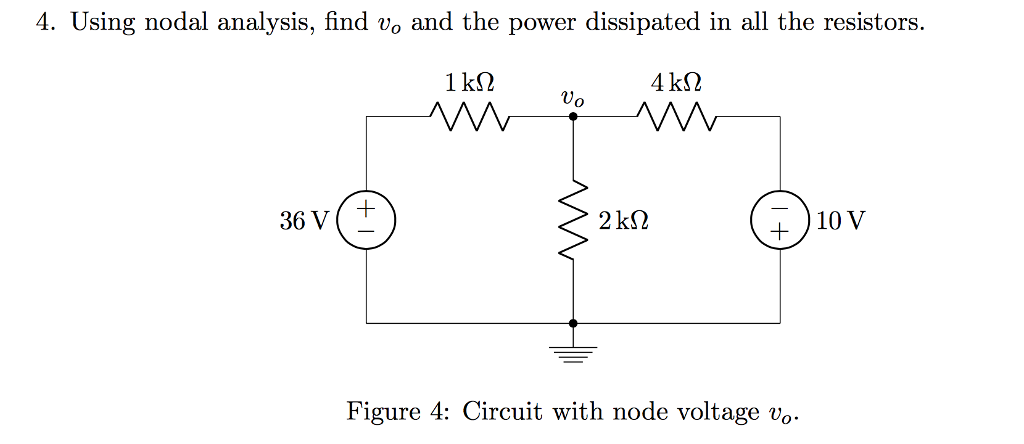 Solved 4. Using nodal analysis, find vo and the power | Chegg.com
