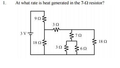 Solved At what rate is heat generated in the 7-Ohm resistor? | Chegg.com