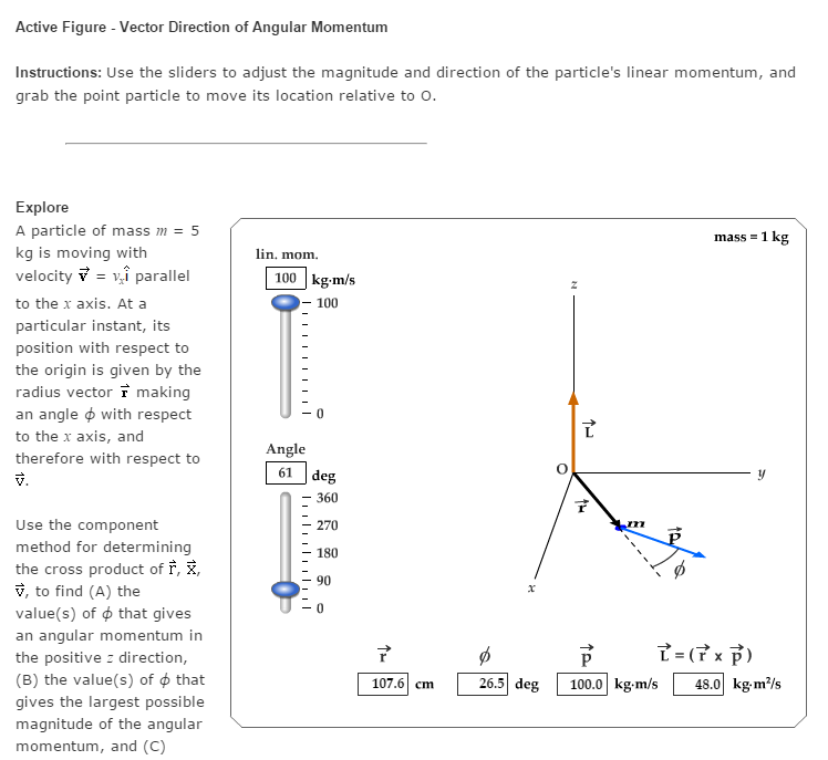 Solved Active Figure Vector Direction of Angular Momentum | Chegg.com