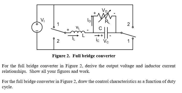 Solved For the full bridge converter in Figure 2, derive the | Chegg.com