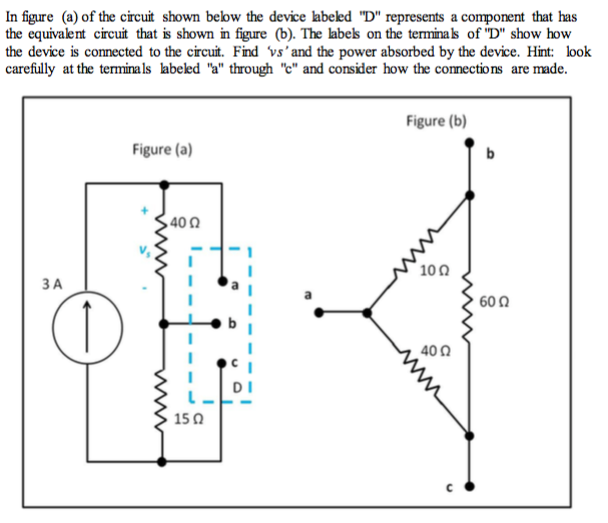 Solved In figure (a) of the circuit shown below the device | Chegg.com