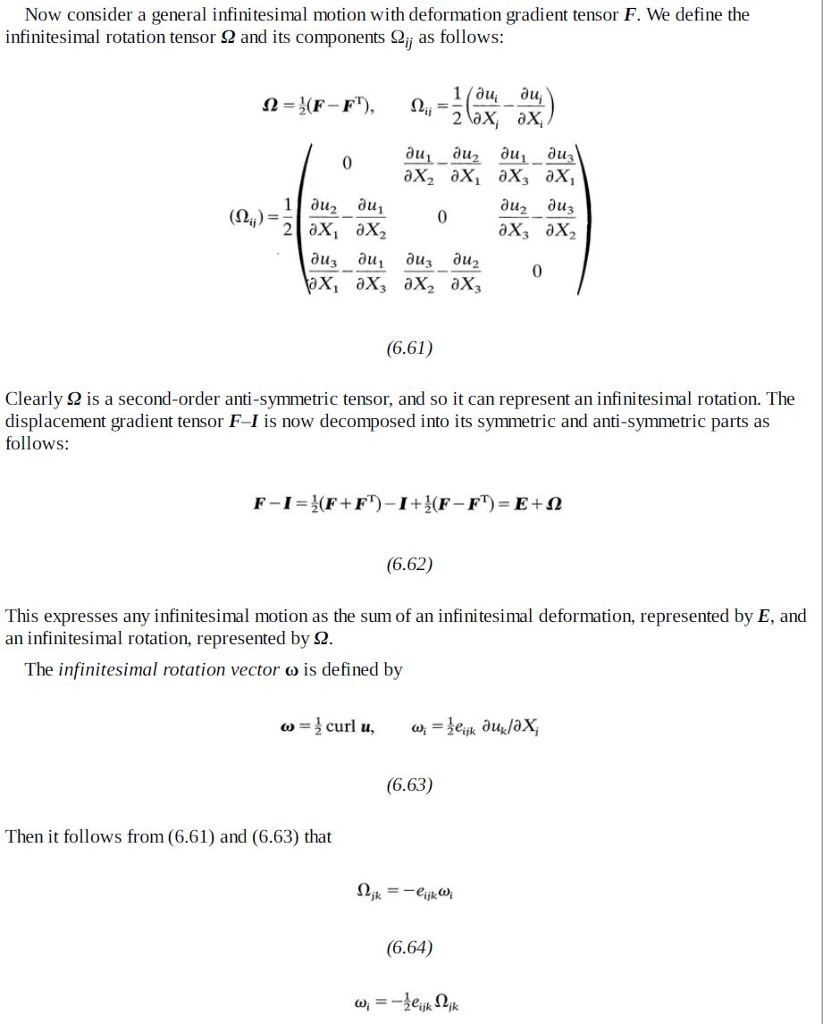 Now consider a general infinitesimal motion with | Chegg.com