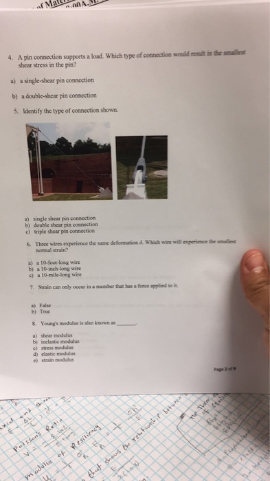 Solved A pin connection supports a load Which type of | Chegg.com