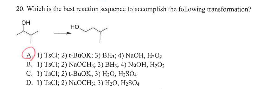 Solved Which is the best reaction sequence to accomplish the | Chegg.com