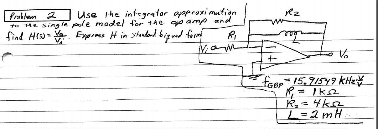 Solved Use the integrator approximation to the single pole | Chegg.com