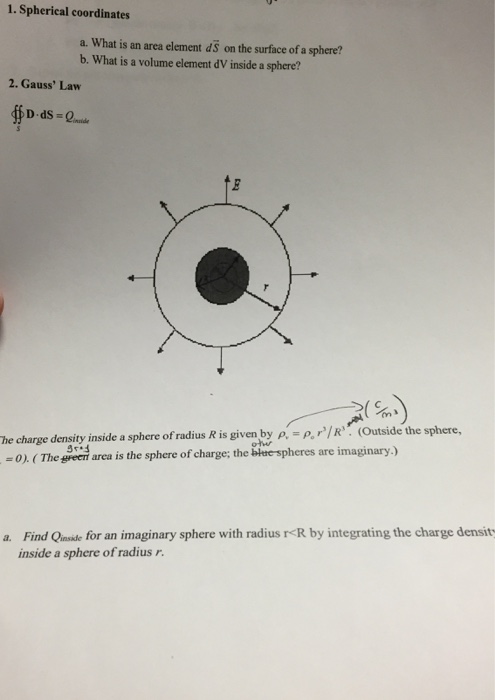 Solved Spherical coordinates What is an arm element dS on | Chegg.com