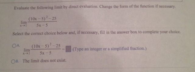Solved Evaluate the following limit by direct evaluation. | Chegg.com