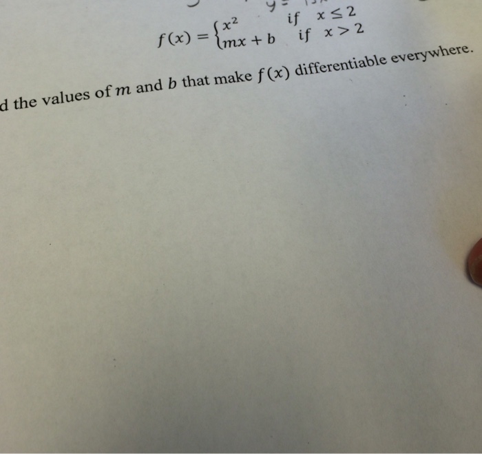 Solved f(x)={x^2 if x 2 d the values of m | Chegg.com