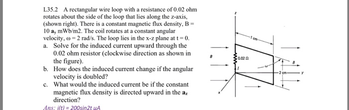 Solved L35.2 A rectangular wire loop with a resistance of | Chegg.com