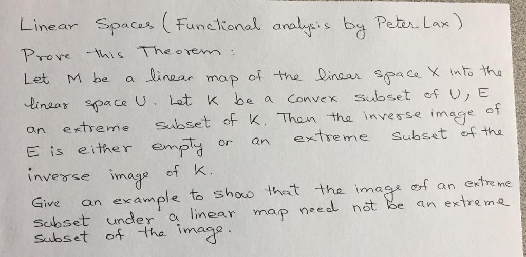 Solved Linear Spaces (Functional analysis by Peter Lax) | Chegg.com