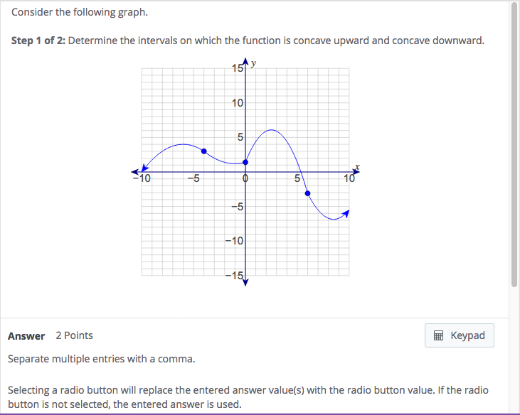 Solved Consider the following graph. Step 1 of 2: Determine | Chegg.com