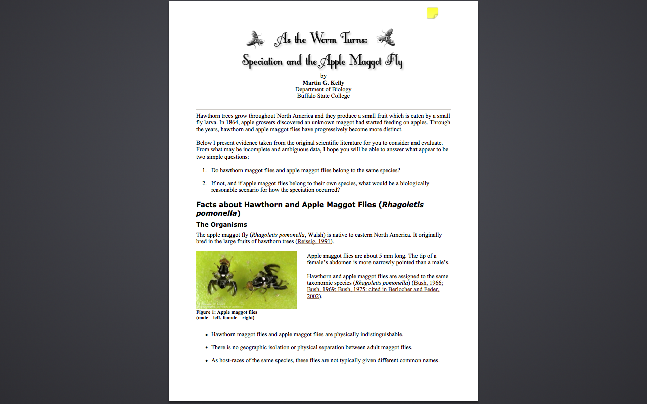 Solved As the Worm Turns: Speciation and the Apple Maggot | Chegg.com