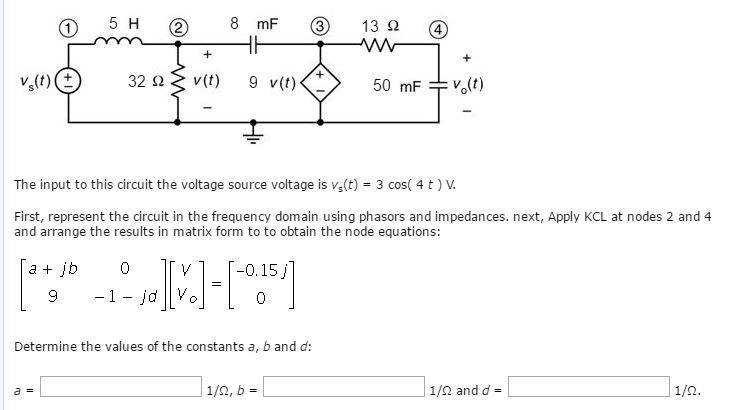 Solved The input to this circuit the voltage source | Chegg.com