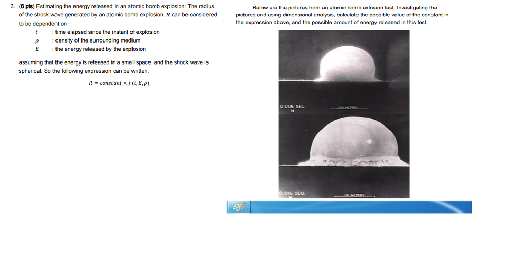 Solved 3. (6 pts) Estimating the energy released in an | Chegg.com