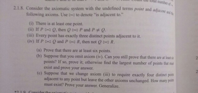Solved total number of s Consider the axiomatic system with | Chegg.com