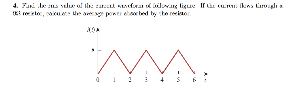 Solved 4. Find the rms value of the current waveform of | Chegg.com